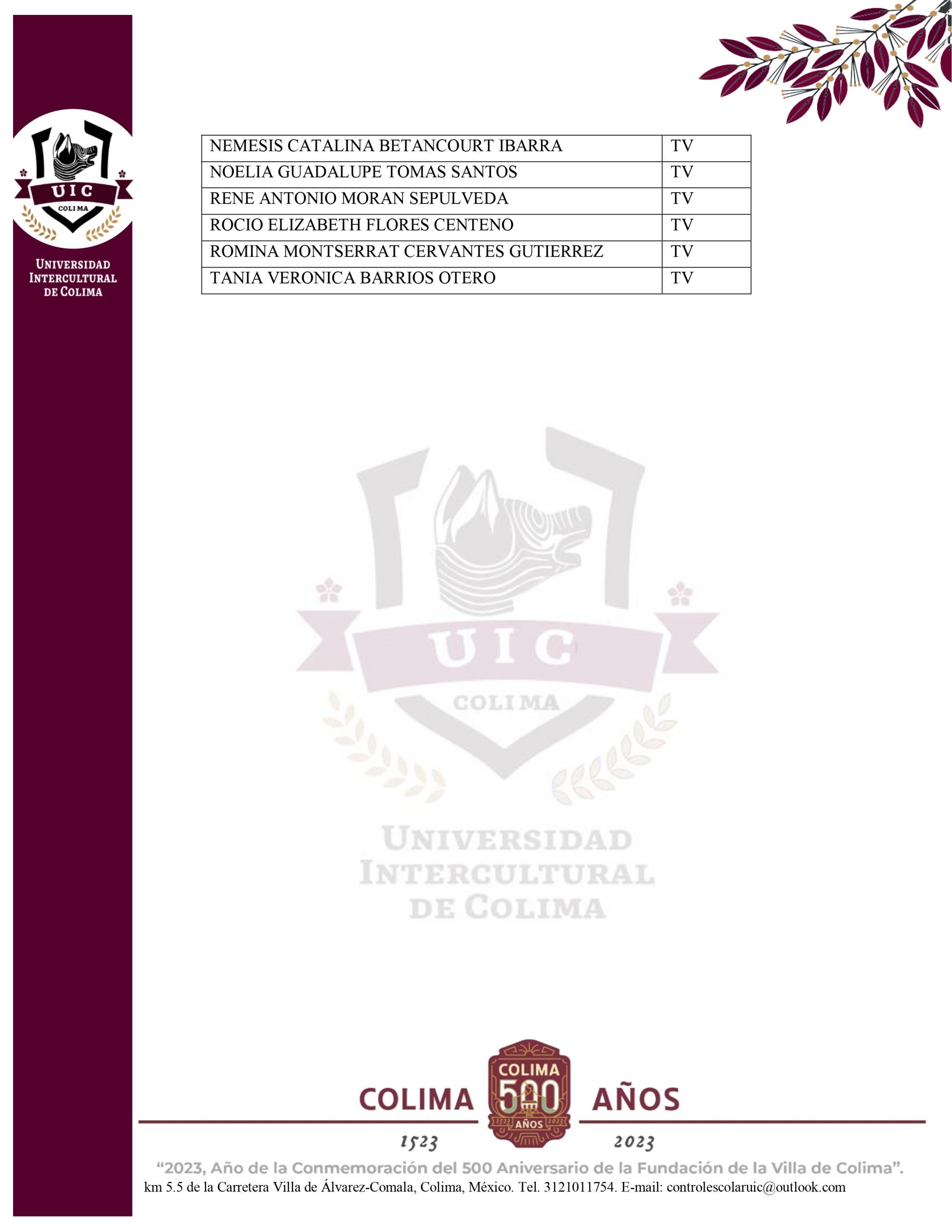 Nuevo ingreso - Universidad Intercultural de Colima